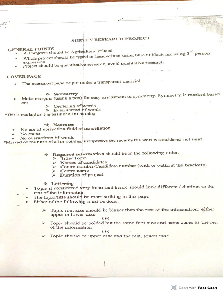 Survey Project Guide | PDF