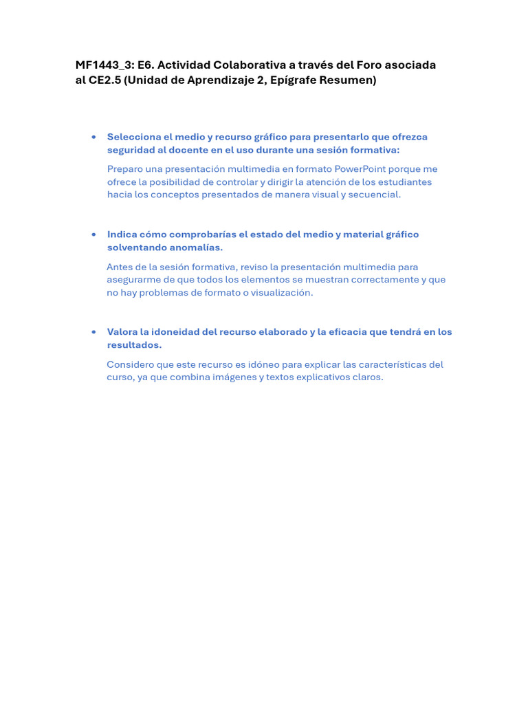 T14.MF1443 - 3 E6. Actividad Colaborativa A Través Del Foro Asociada Al CE2.5 (Unidad de ...