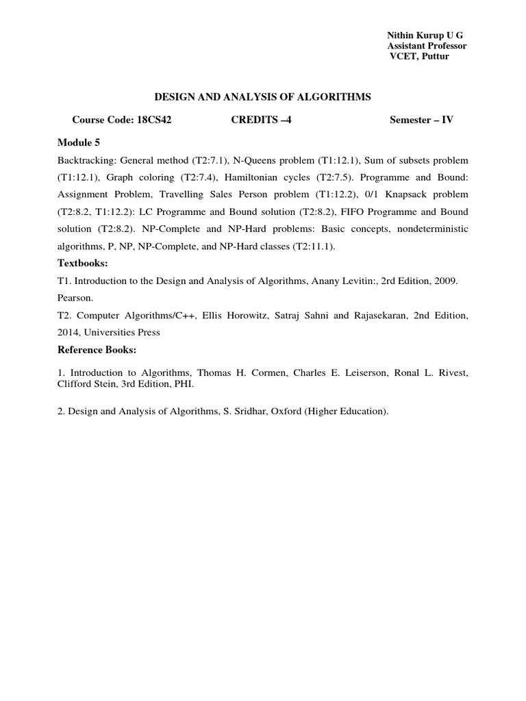 Module 5 Daa | Download Free PDF | Time Complexity | Mathematical Logic