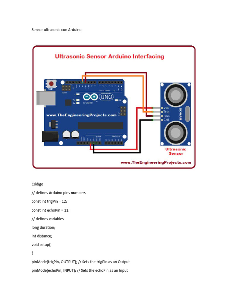 Sensor Ultrasonico Con Arduino | PDF