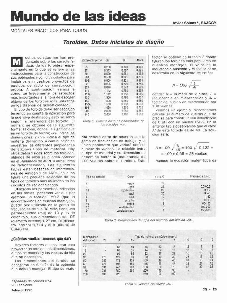 Toroides Dimensiones | PDF