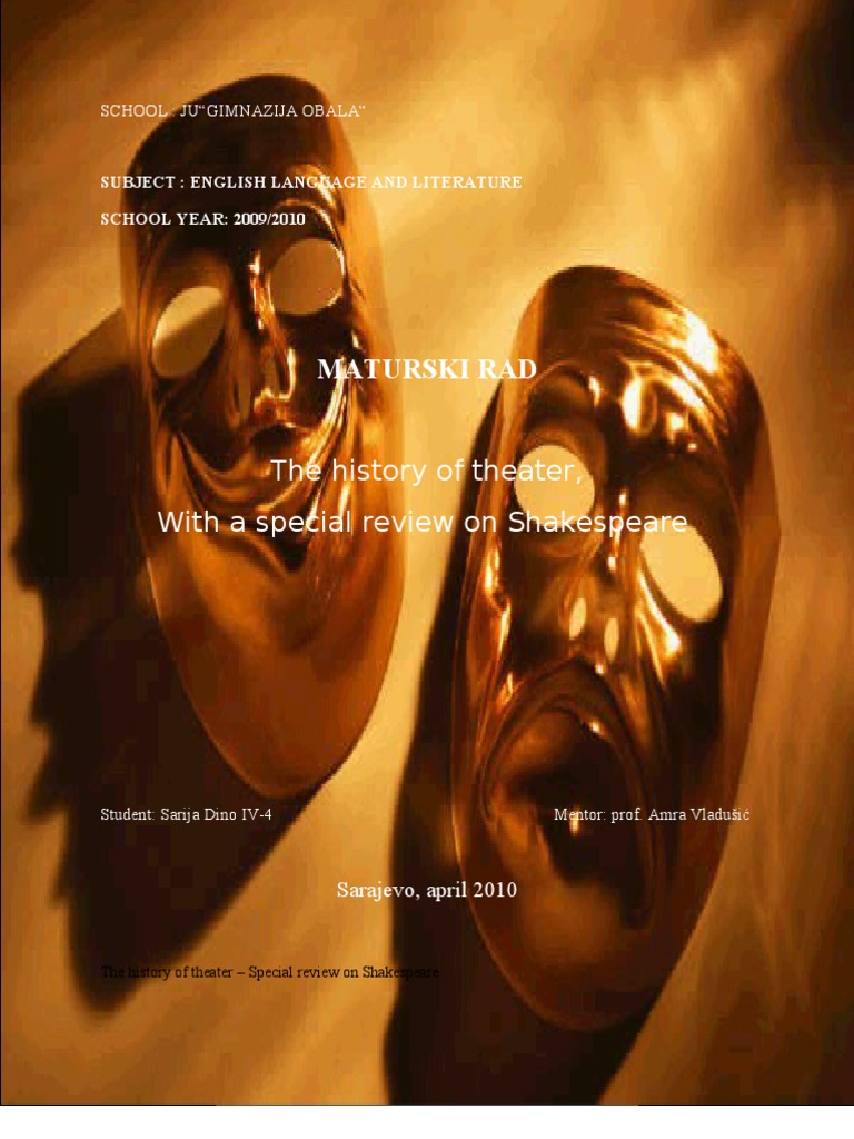 History of Theatre | PDF | William Shakespeare | Sophocles