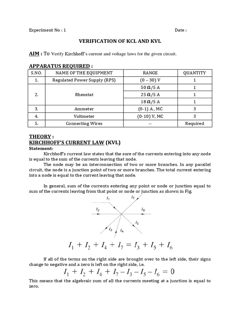Verify KCL, KVL, and Superposition | PDF | Voltage | Electrical Network