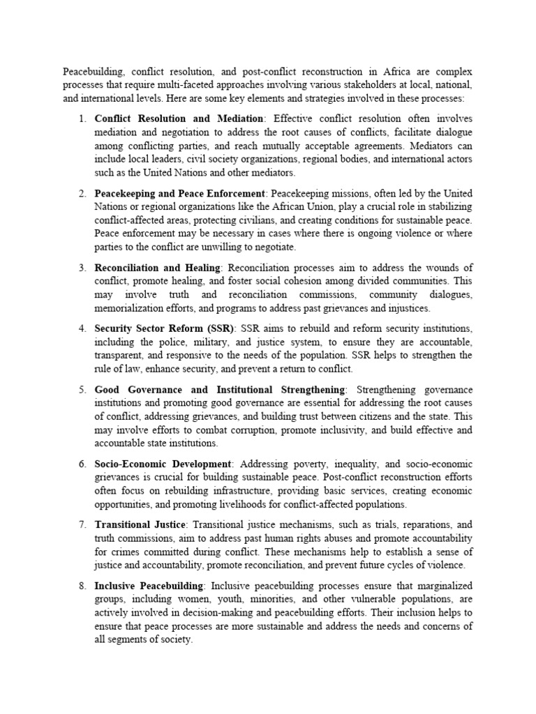 Peacebuilding | PDF | Peacebuilding | International Relations