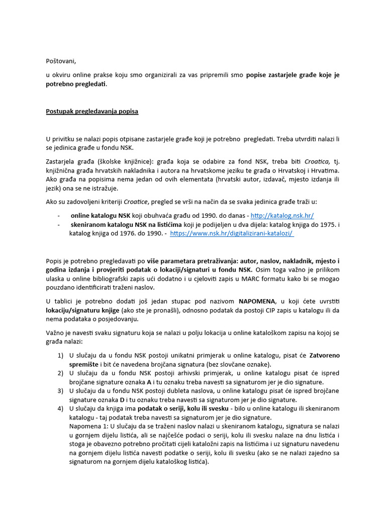 Upute za rad KR | PDF