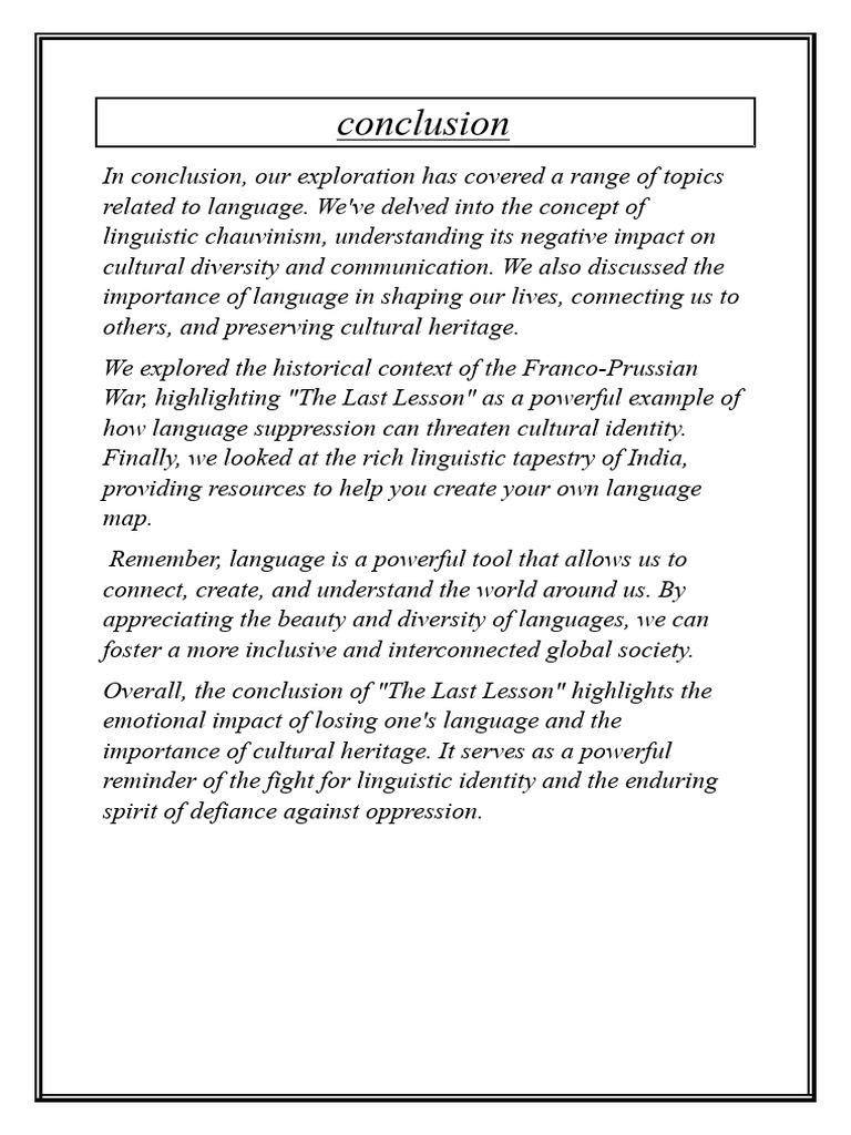 Conclusion | PDF | Social Science | Language Arts & Discipline
