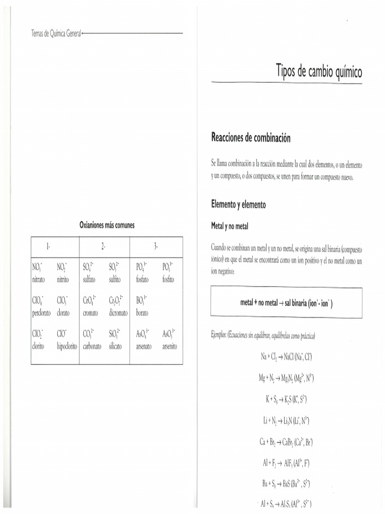 Tipos de Cambio Químico | PDF