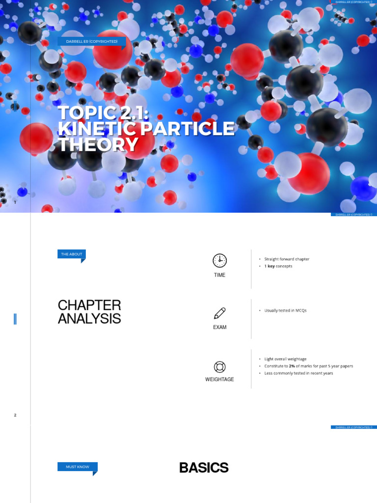 (CHEM CS) Chapter 2.1 - Kinetic Particle Theory | PDF | Temperature | Freezing