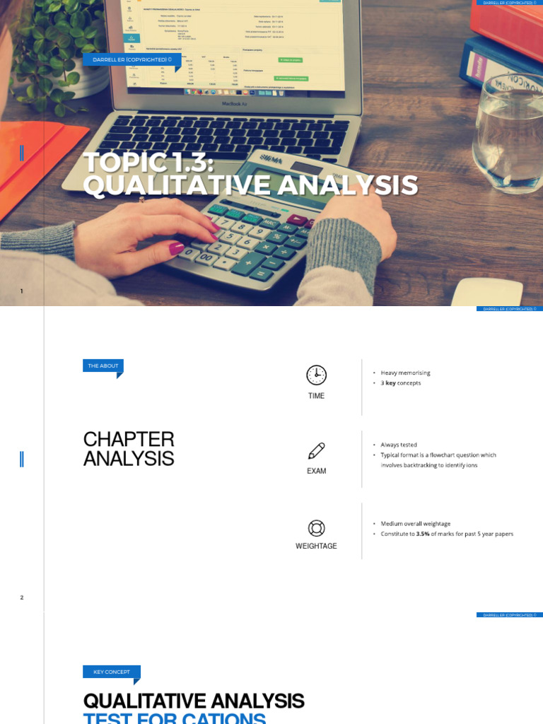 (CHEM CS) Chapter 1.3 - Qualitative Analysis | PDF | Hydroxide | Precipitation (Chemistry)