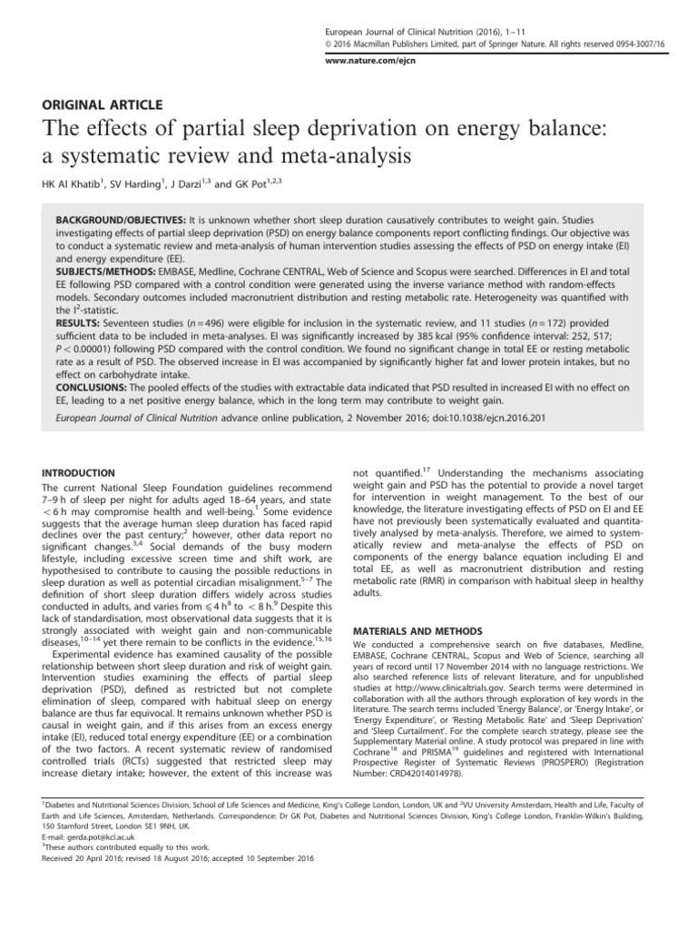 Kathbib2017 - The Effects of Partial Sleep Deprivation On Energy ...