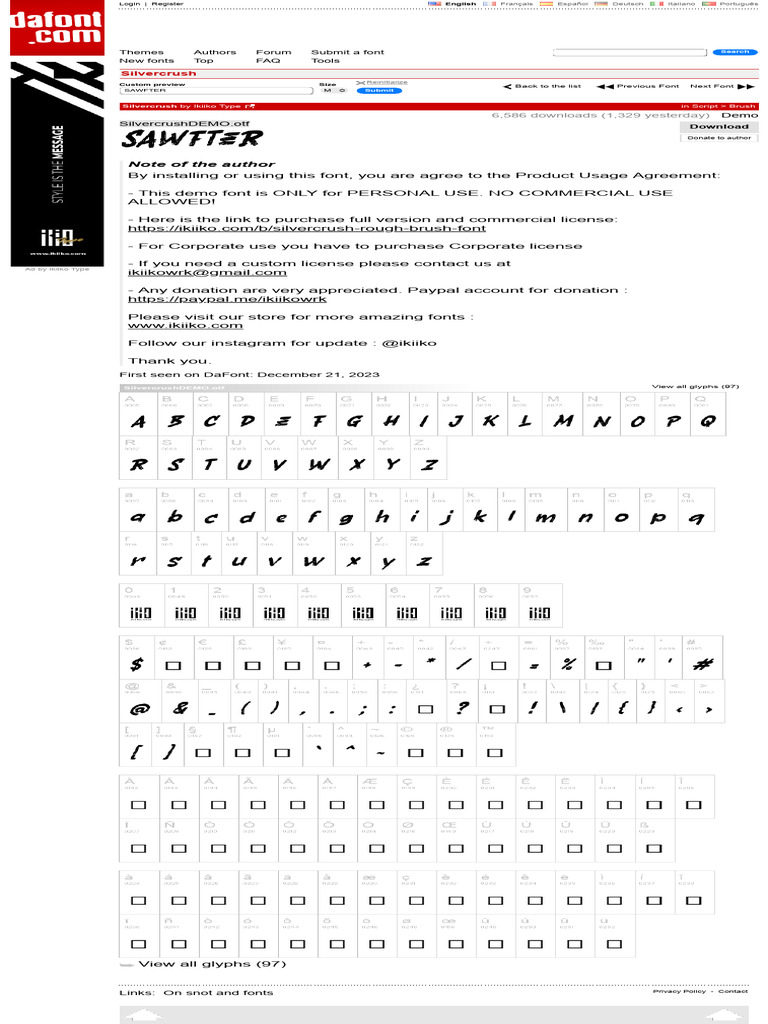 Silvercrush Font | PDF | Software | Computing