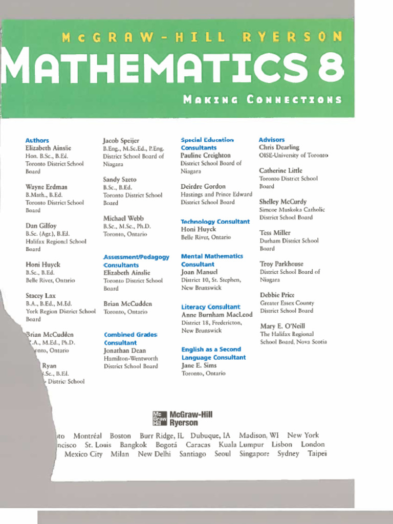 Math 8 - Making Connections | PDF