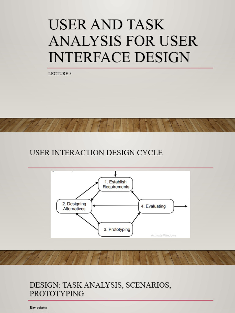 Lecture 5.user and Task Analysis For User Interface Design | PDF | User Interface | Usability