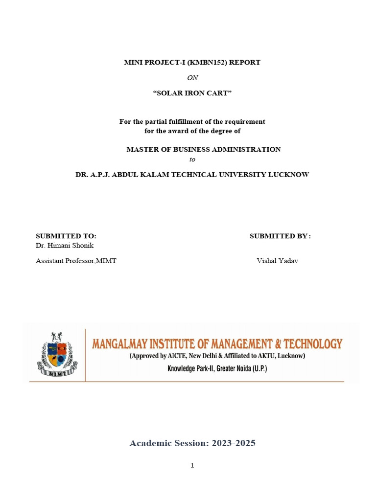 mini project -1 | PDF | Efficient Energy Use | Photovoltaics
