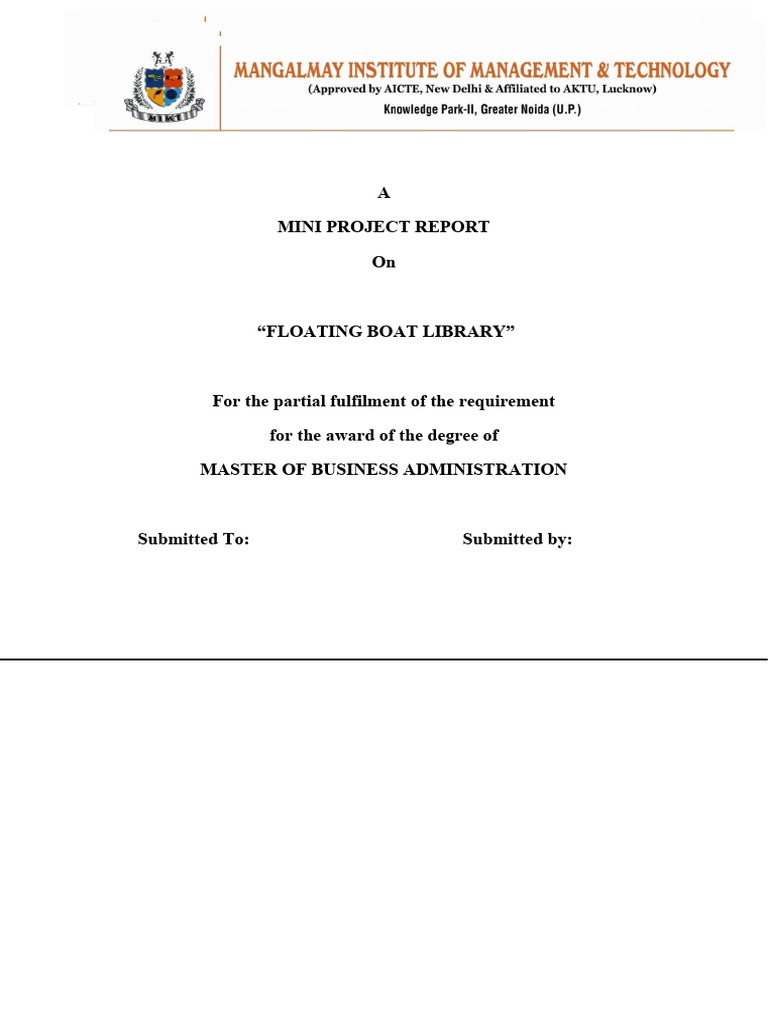 Floating Boat Library-Mini Project-1 | PDF | Feasibility Study | Qualitative Research