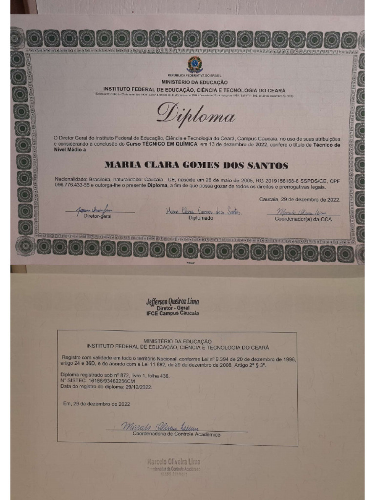 Diploma Ensino Médio | PDF