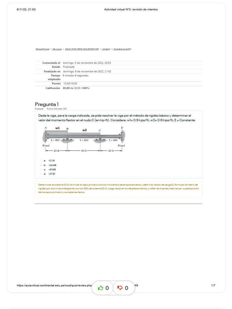 Actividad Virtual n22 Analisis Estructural 2 - Compress | PDF | Rigidez | Viga (Estructura)