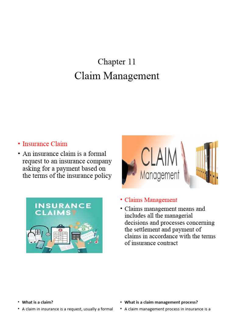 Insurance Claims Management Guide | PDF | Insurance | Underwriting