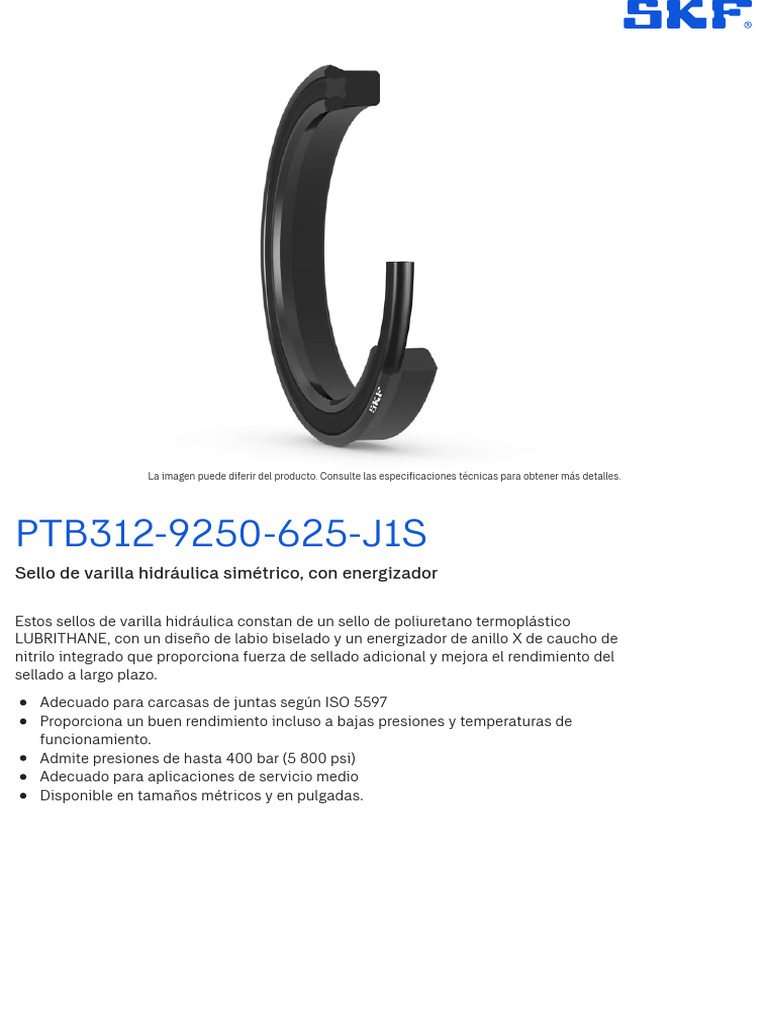 PTB312-9250-625-J1S - Sellos de Varilla y Amortiguador - SKF | PDF | Red mundial | Internet y web