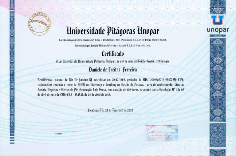Certificado Pos Mba Lideranca E Coaching Na Gestao De Pessoas Pdf