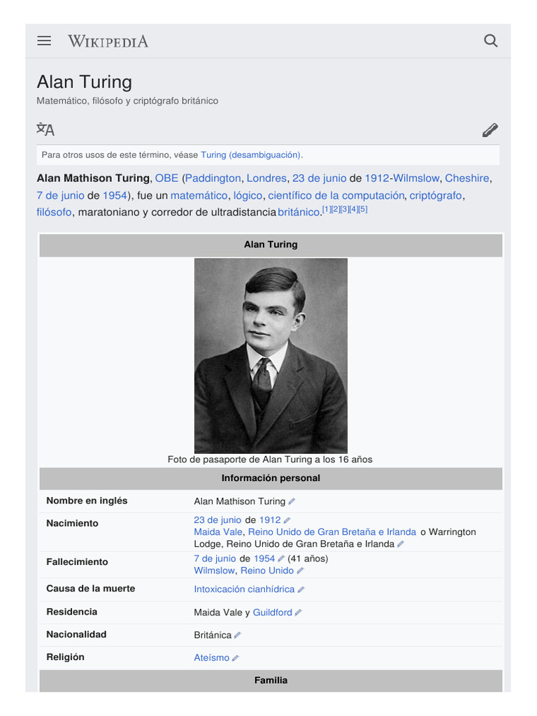 Alan Turing: Padre de la Computación | PDF | Alan Turing