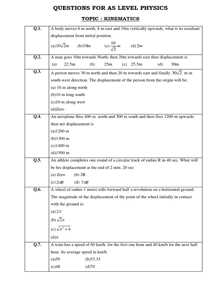 As Level Physics | PDF | Acceleration | Velocity