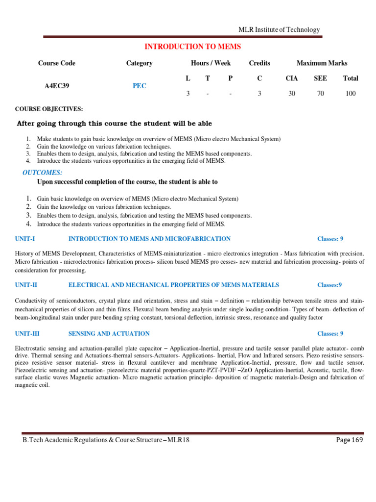 Introduction To Mems | PDF | Building Engineering | Materials