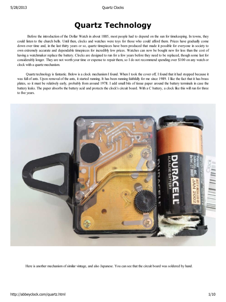 Quartz Click Movements | PDF | Clock | Watch