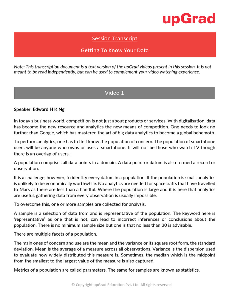 Session Transcript M1S1 | PDF | Categorical Variable | Time Series