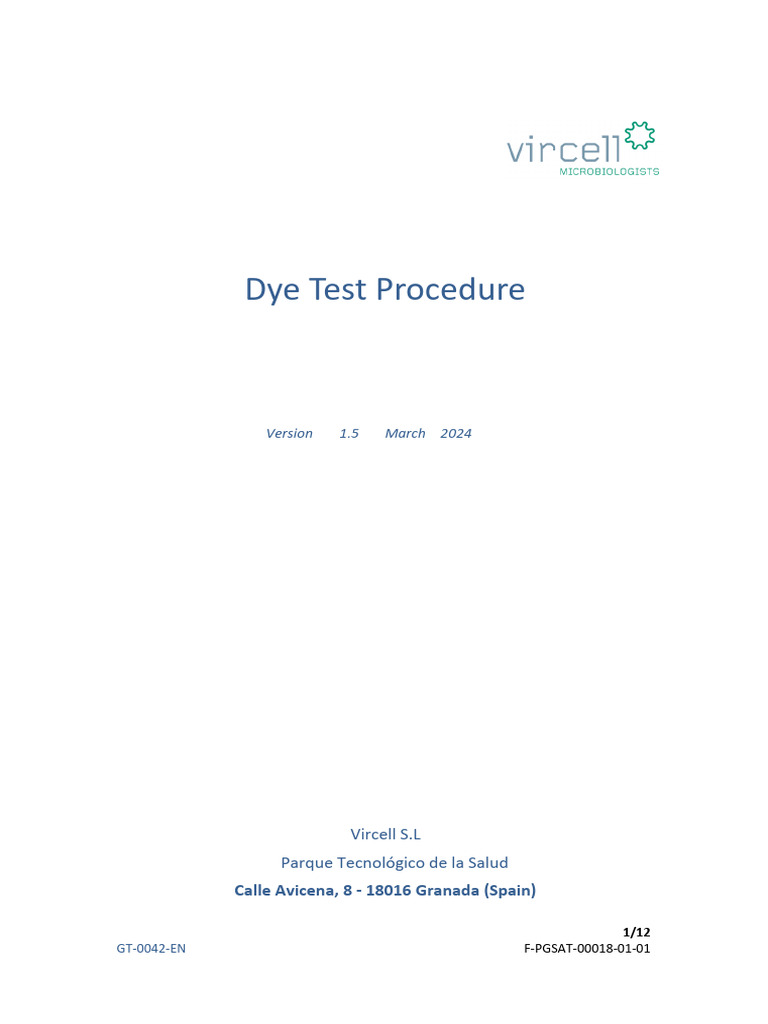 gt-0042 Dye Test Procedure | PDF | Spectrophotometry | Computing