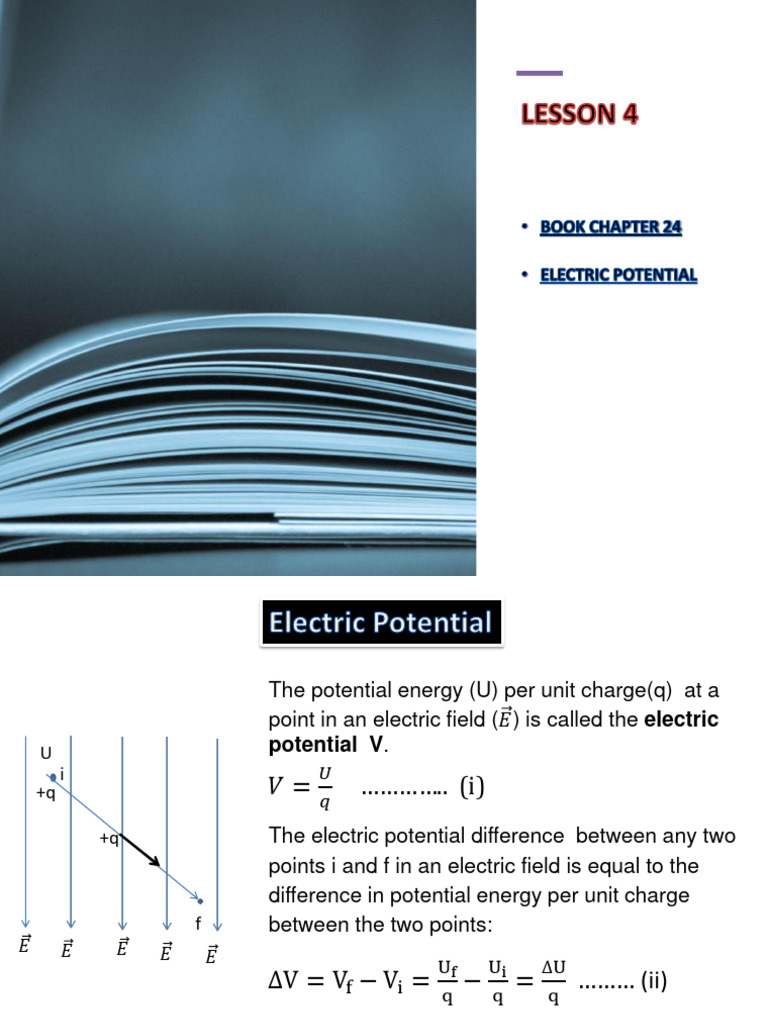 Physics - 1 - LESSON 4 (Final Term - Spring 2023-24) | PDF | Electric ...