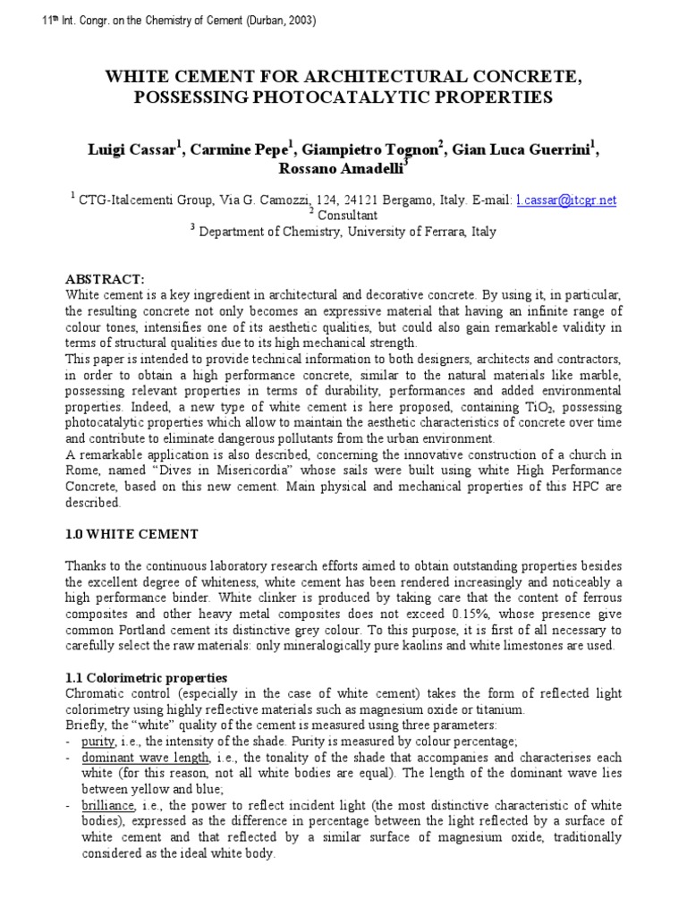 White Cement | Download Free PDF | Titanium Dioxide | Concrete