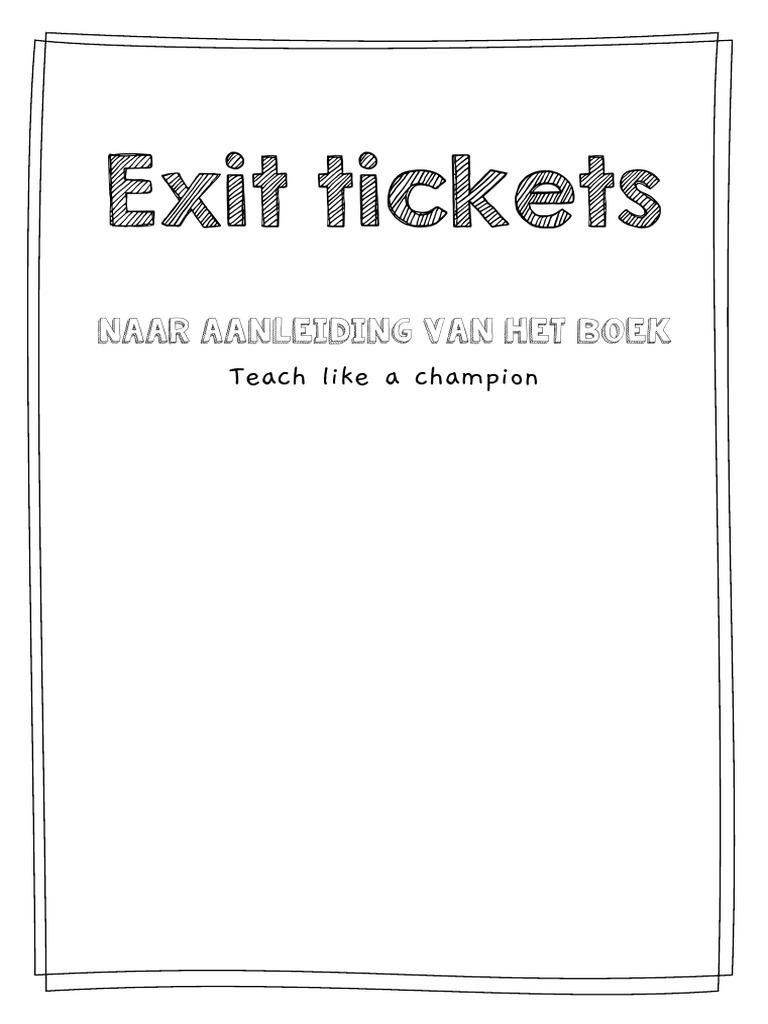Exit Tickets Sjablonen | PDF