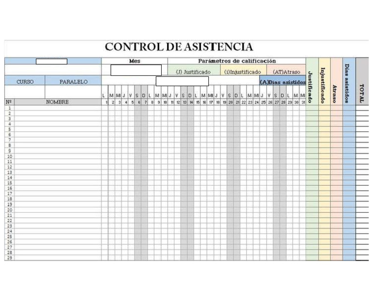 Planilla de Asistencia | PDF
