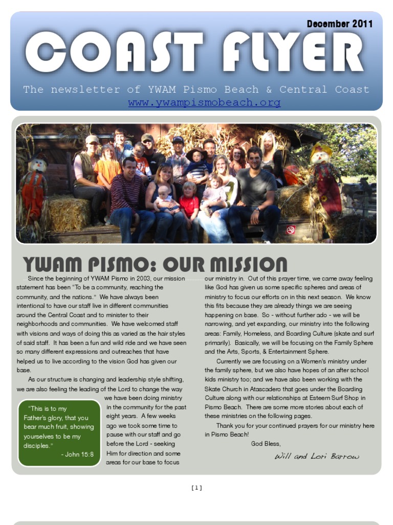 Coast Flyer: Ywam Pismo: Our Mission | PDF