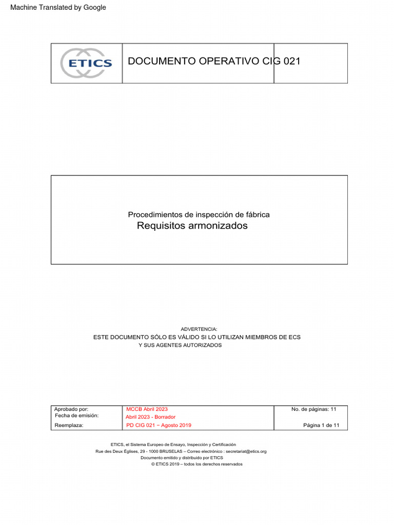 OD CIG 021 - April 2023 - Tracking - 1 | PDF | Calibración | Calidad (comercial)