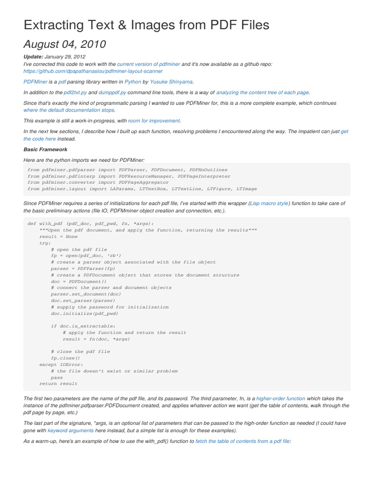 Extracting Text and Images From PDF Files | PDF | File Format | String ...