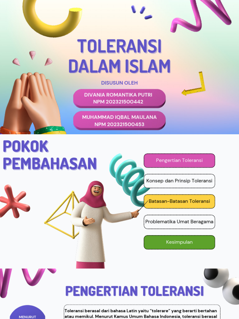 Kelompok 6 Toleransi Dalam Islam - 20231128 - 184036 - 0000 | PDF