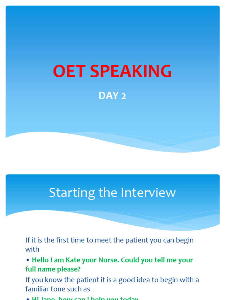 OET Question Types | PDF | Nursing | Patient