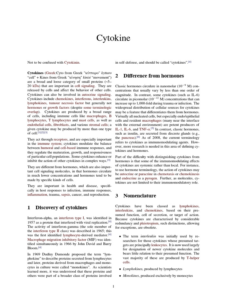 Cytokine (1) | PDF | Cytokine | Cellular Processes