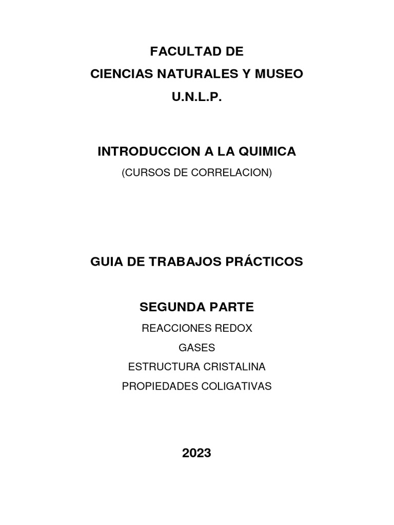 GUIA DE TP 2 PARTE 2023 | Descargar gratis PDF | Redox | Compuestos químicos