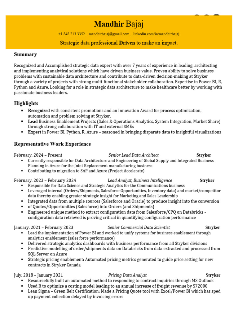 Mandhir Bajaj | PDF | Data Science | Analytics