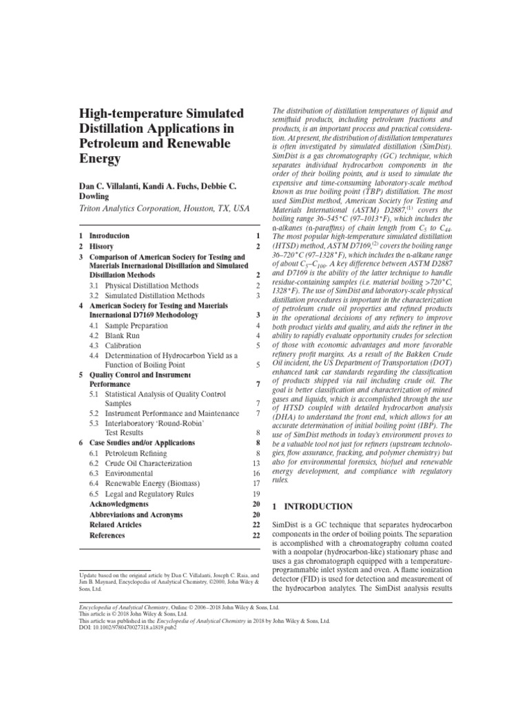 ARTIGO - High-Temperature Simulated | PDF | Gas Chromatography ...