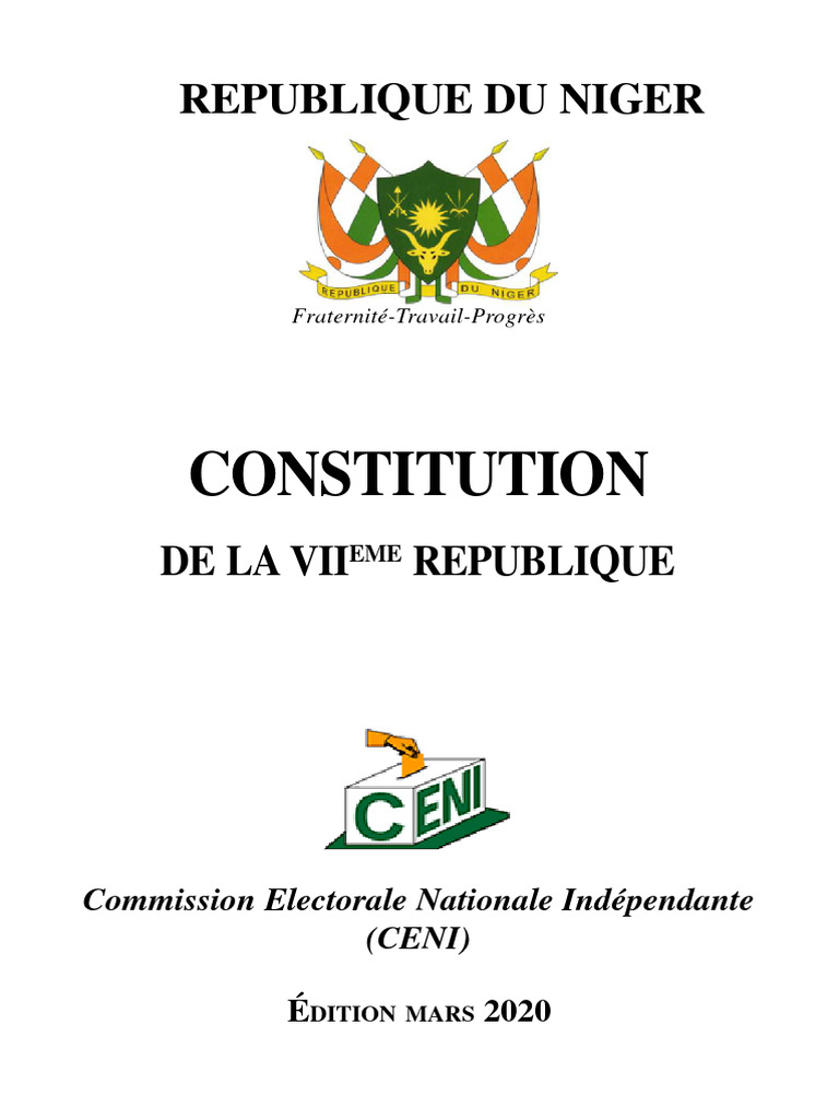 Constitution de la VIIème République du Niger | PDF | Loi | Président ...