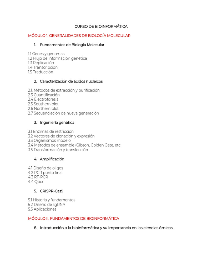 Curso de Bioinformática | PDF | Crispr | Bioinformática
