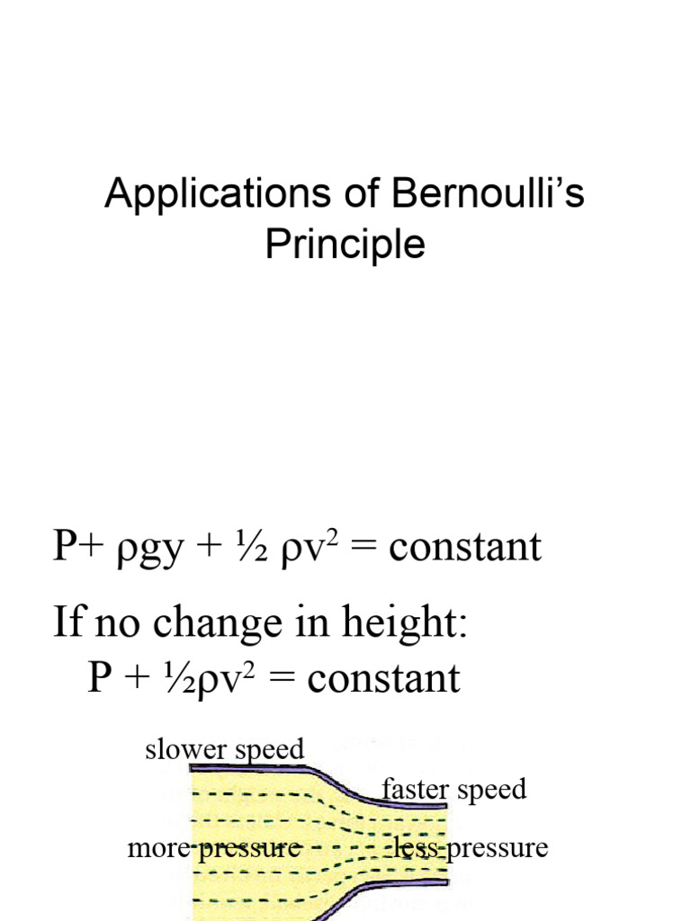 Applications of Bernoulli Principle | PDF