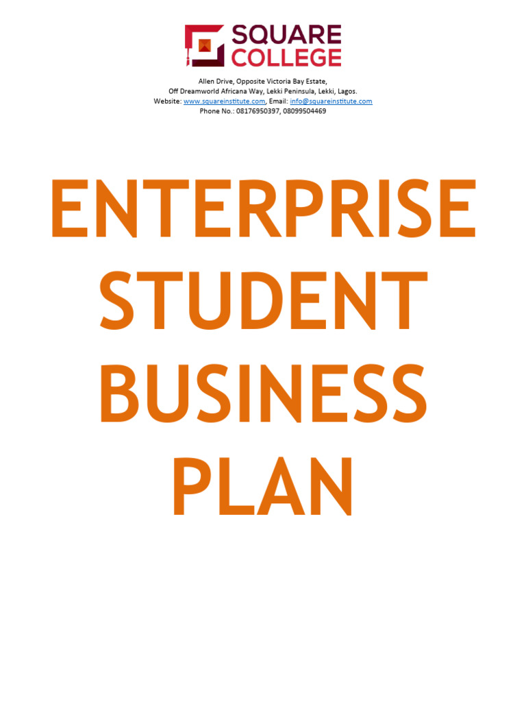 SC ENTERPRISE STUDENT BUSINESS PLAN_template_2023 | PDF | Expense | Net ...