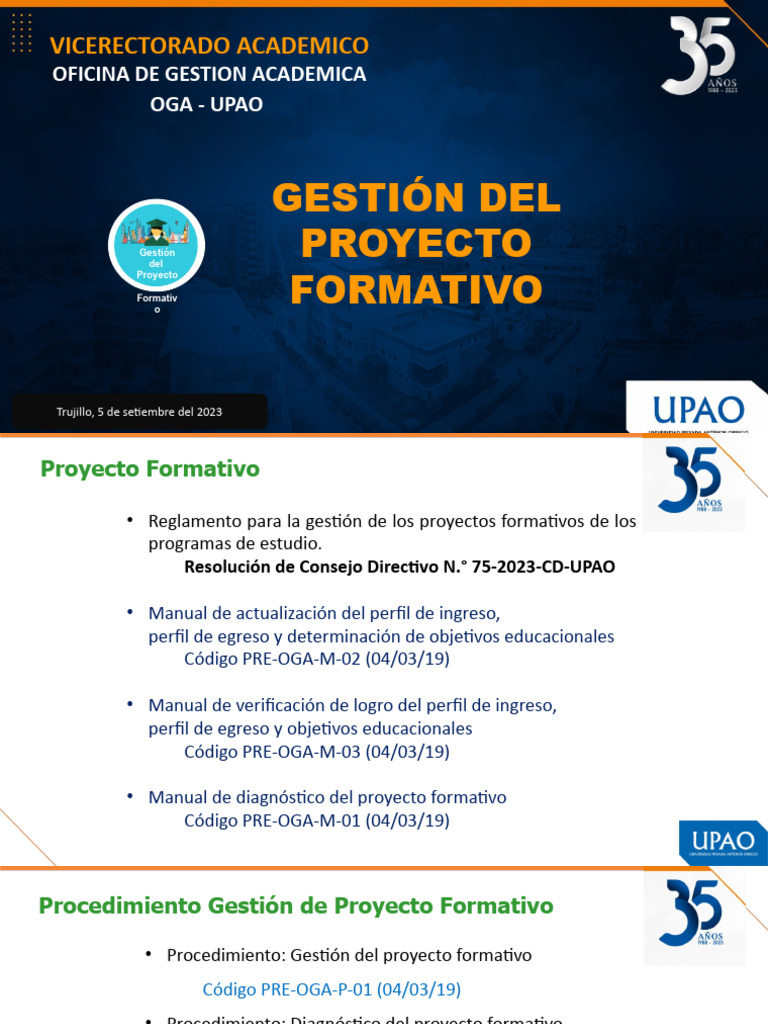 Gestión Del Proyecto Formativo | PDF