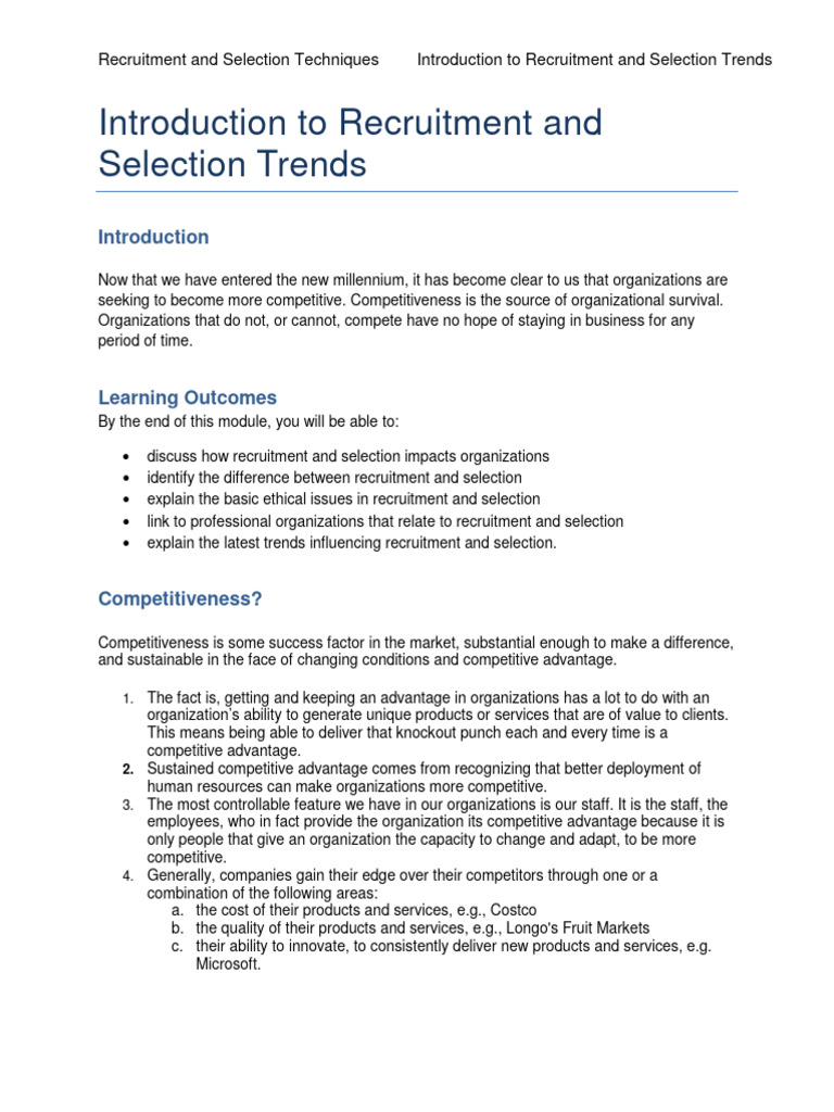 Module 01 | PDF | Recruitment | Competitive Advantage