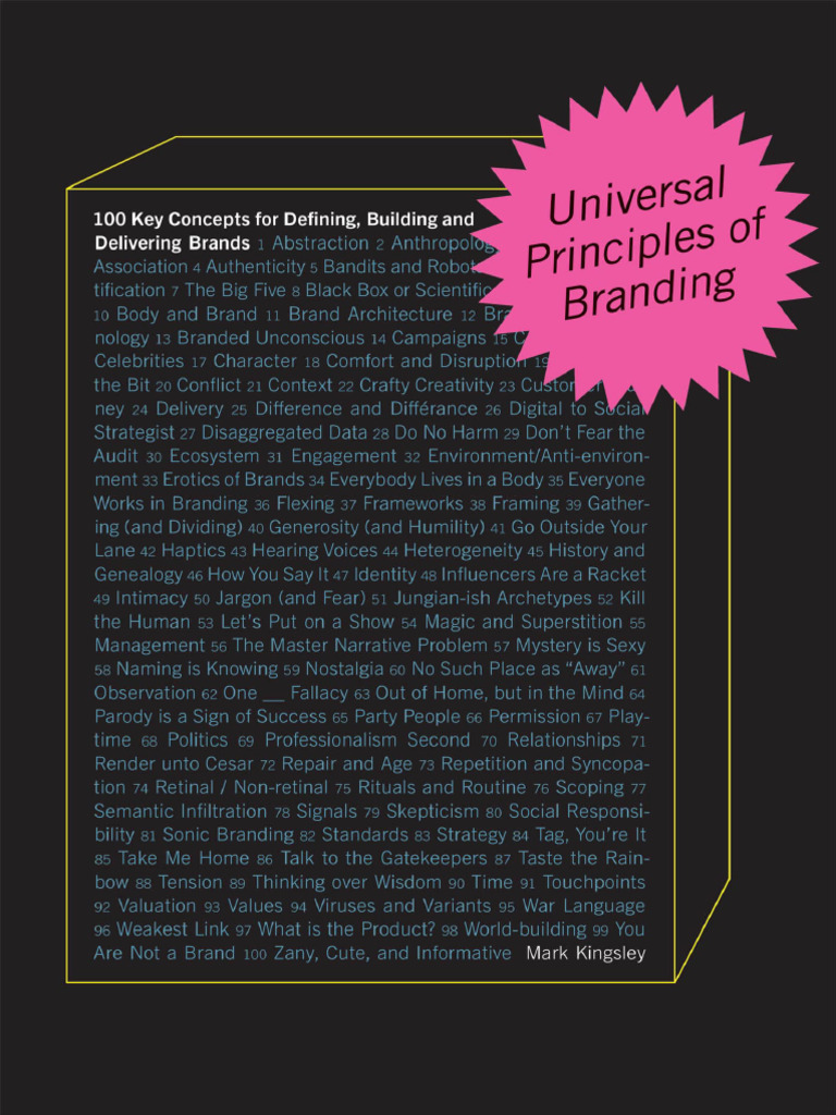 Universal Principles of Branding 100 Key Concepts For Defining ...